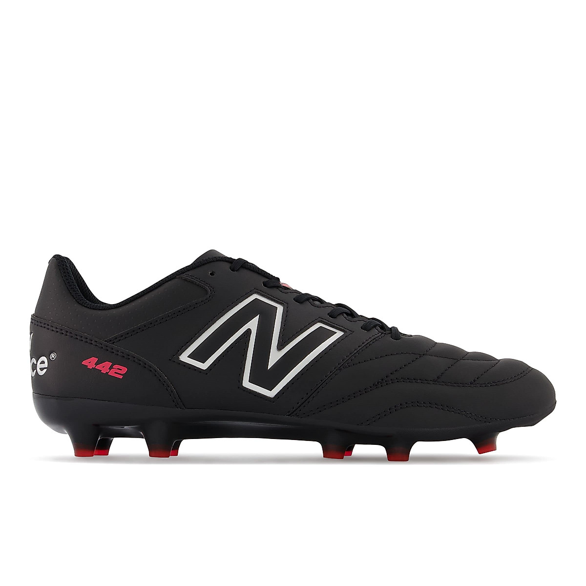 New Balance Men's 442 V2 Academy FG Soccer Shoe, Black/White, 8