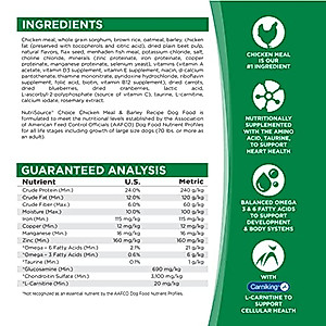 NutriSource Choice Dry Dog Food, Chicken and Barley, 30LB