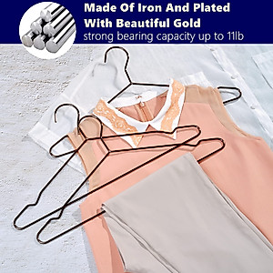 Amber Home 30 Pack 17" Strong Black Metal Wire Clothes Hangers, Heavy Duty Coat Hangers, Standard Suit Hangers for Jacket, Shirt, Dress (Black, 30)