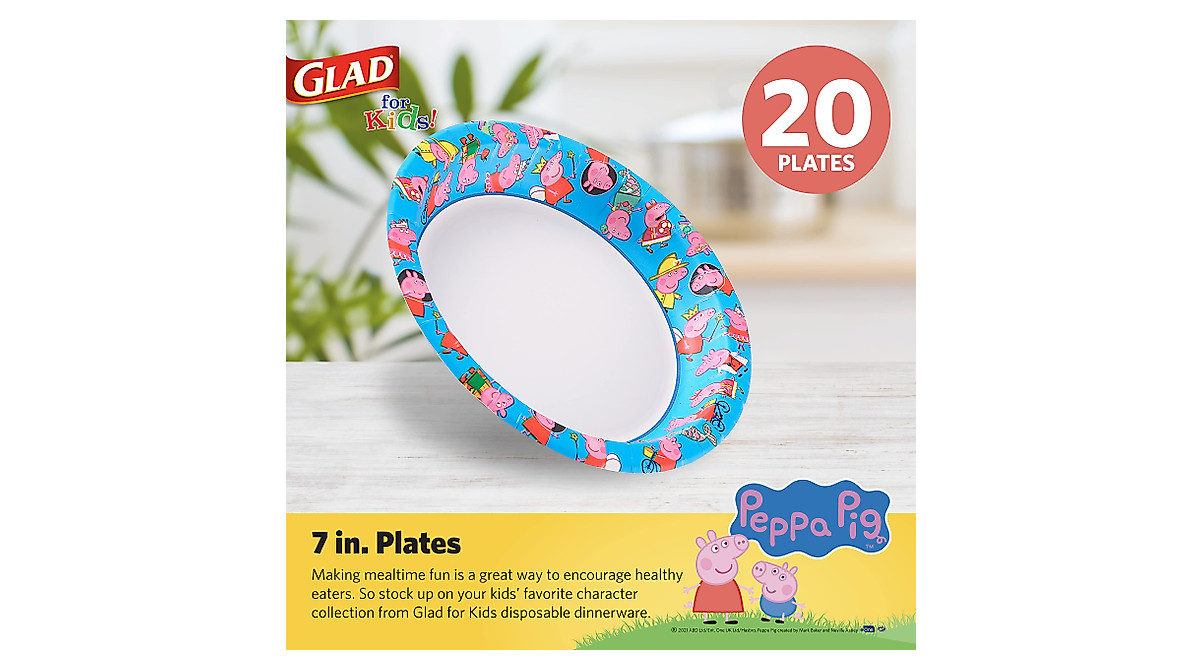 Glad Peppa Pig Paper Plates - 20 Ct for Kids