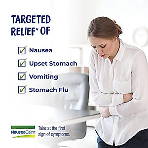 Boiron NauseaCalm Relief for Upset Stomach, Nausea, and Vomiting Due to Stomach Flu, Overindulgence, or Motion Sickness - Non-Drowsy - 60 Count