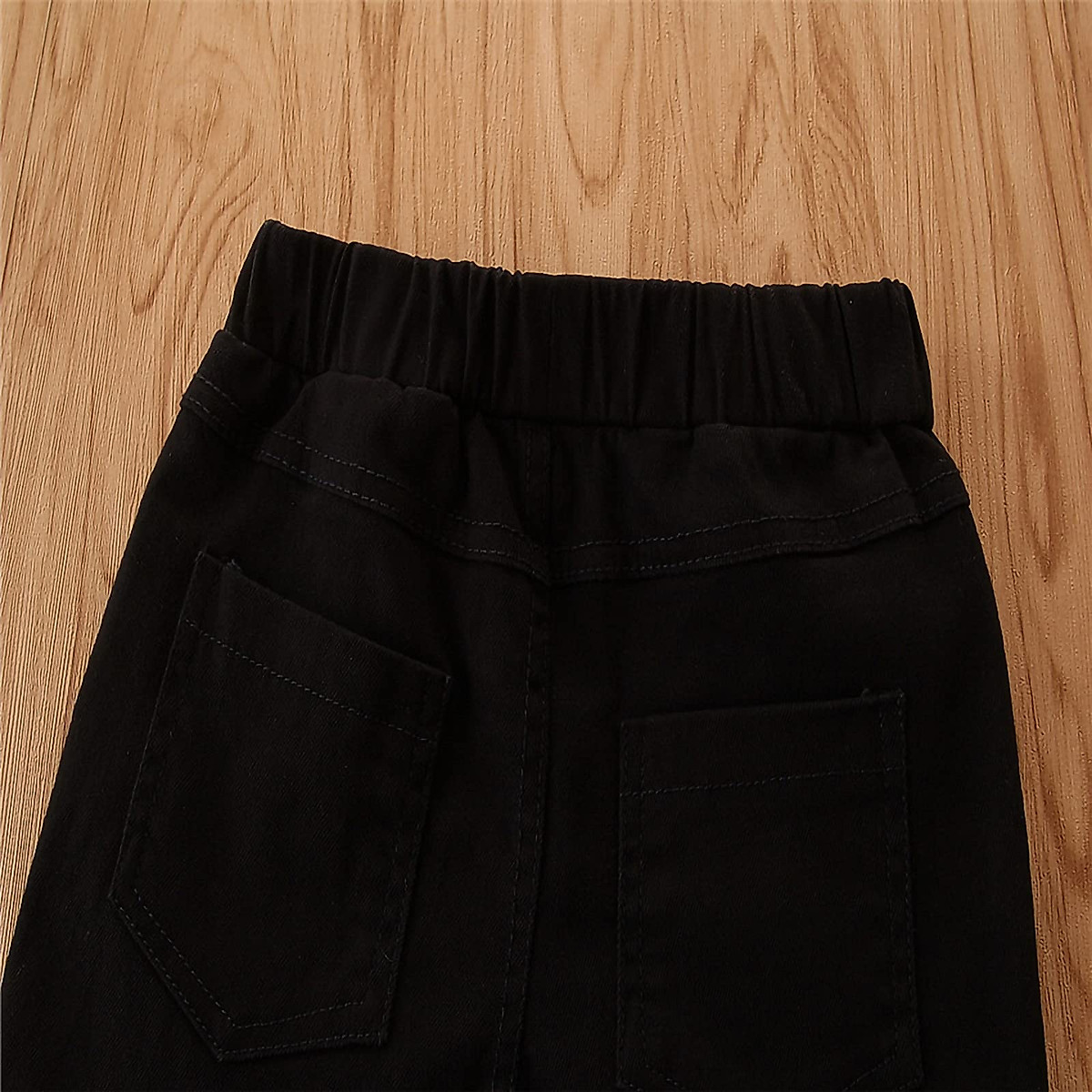 Haokaini Toddler Baby Girl Ruffle Ripped Jean Trouser Bell Bottom Flare Pants