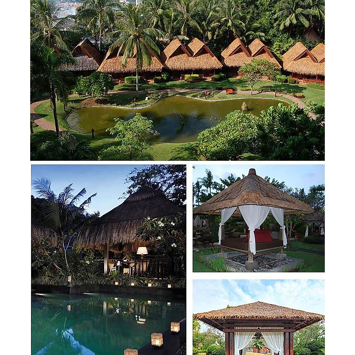 DIOB Palm Thatch Boat Blinds Grass Fireproof Straw Thatched Tiki Hut Grass Roof Umbrella Cover Mini Bar Roof and Patio Sunshade (Size : 0.5x0.5m)