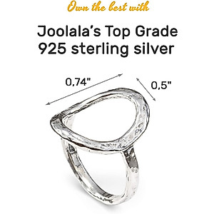 Joolala Karma Open Circle Round Minimalistic Ring in 925 Sterling Silver/Gold Plated - for Women (8, Silver)