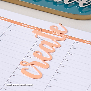 Erin Condren Designer Desk Accessories - Metal Bookmarks - Create Rose Gold Plated Metal Bookmark, Measuring 4.75” x 3”, Adds Fashion and Function to Any Book