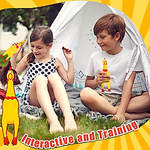 Libima 150 Pcs 6.3 Inch Screaming Rubber Chicken Toy Bulk, Mini Squeeze Rubber Chicken Small Squeak Toys, Prank Novelty Noise Toy for Pet Chew Party Gifts Reduce Separation Anxiety(Yellow)