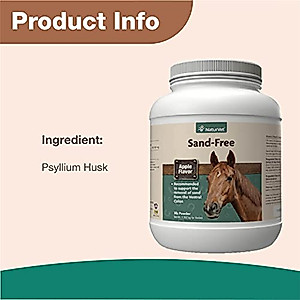 NaturVet – Sand Free Horse Powder – 3 lbs – Maintains Healthy Intestinal Function – Supports Removal of Sand from Ventral Colon – Enhanced with Tasty Apple Flavor