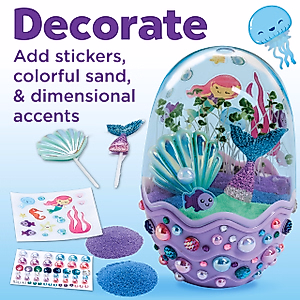 Creativity for Kids Mini Garden Mermaid Terrarium Kit - Crafts and Gifts for Girls Ages 6-8+, Stocking Stuffers