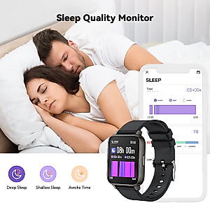 Smart Watch for Men Women IP68 Waterproof Smart watches Fitness Tracker with Blood Pressure Heart Rate Sleep Monitor, 1.69" Touch Screen Smartwatch Compatible with Android iOS Phones Step Counter