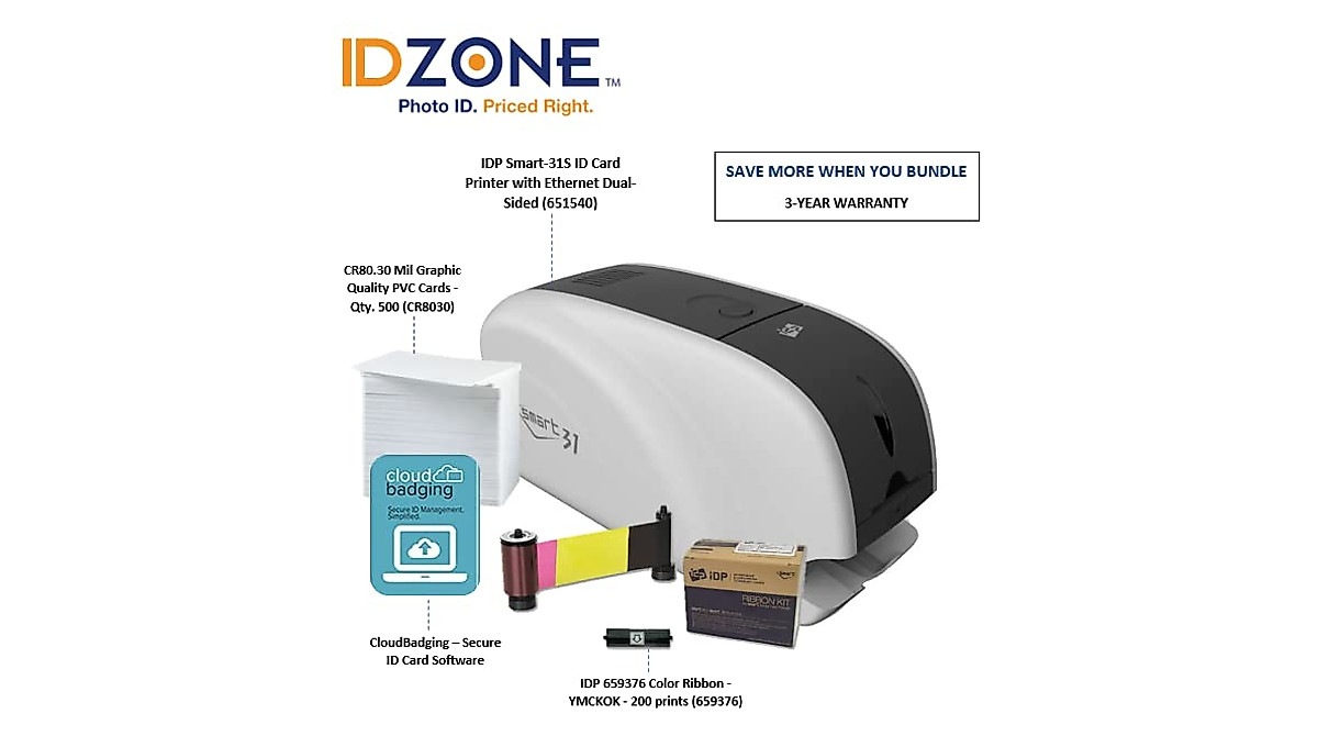 IDP Smart-31S ID Card Printer - Dual-Sided, Cloud-Ready