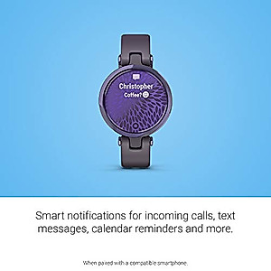 Garmin Lily™, Small Smartwatch with Touchscreen and Patterned Lens, Dark Purple , 1 inch