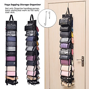 Innvix Yoga Legging Storage Organizer-Space Saving Clothes Closets Roll Holder, Hanging Organizer Storage with 24 Roll Independent Compartments (BDLW)