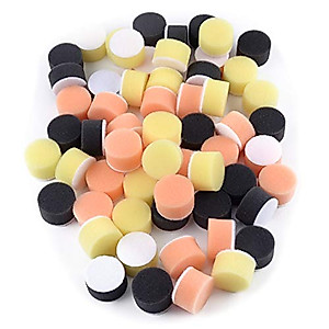 beler 60pcs 1" 25mm Mixed Sponge Buffing Waxing Polishing Care Cleaning Pads Fit For Car Polisher (rough & medium & fine 20pcs each)