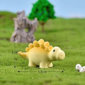 Tonnier 4pcs Resin Mini Dinosaur, Micro Landscape, Plant Pots, Fairy Garden Supplies, Fairy Garden Animals for Fairy Garden, Bonsai Craft Decor Miniature Figurines, Fairy Garden Accessories