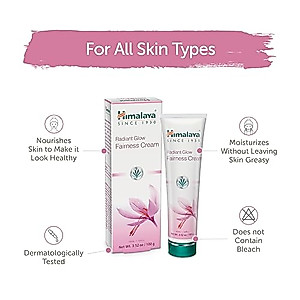 Himalaya Radiant Glow Fairness Cream for Dark Spots, Eye Bags and Under Eye Circles, Free from Parabens and Bleach, Moisturizing and Brightening Cream with Saffron and Alfalfa, 3.52 oz (100 g)