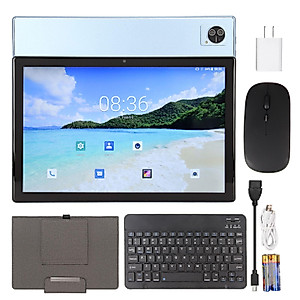 2 in 1 Tablet, 2 Speakers USB C Fast Charging 8 Core 2.4GHz 5G WiFi Connection Tablet FHD Screen 100‑240V Expandable Memory for Home (US Plug)