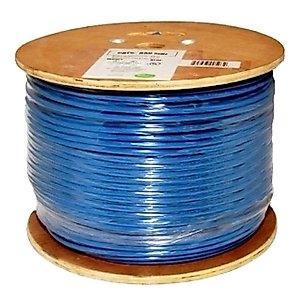 Vertical Cable Cat6, 550 MHz, Shielded, 23AWG, Solid Bare Copper, 1000ft, Bulk Ethernet Cable, Blue
