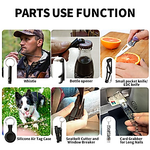 Araafur Leather Wristlet Keychain Set with Personal Alarm and Bottle Opener, Car Keychain Accessories for Women (Black 2)