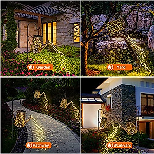 Solar Lights Outdoor Garden Decor,LUKATU Solar Watering Can with 90 LED Lights Waterproof Large Metal Hanging Lantern Outside Garden Decorations for Yard Porch Patio Pathway Gardening Gift