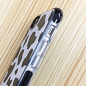 Abbery Designed for iPhone 6/6S/7/8/SE 2020/SE 2022 Case Cow, Cute Clear with Cow Print Pattern Design Soft Silicone TPU Sturdy Shockproof Protective Woman Girls Aesthetic Phone Case Cover