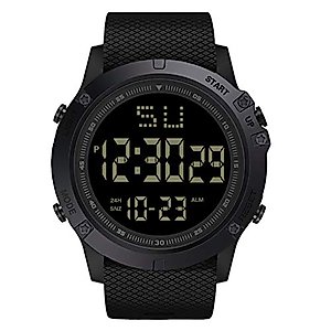 Men's Digital Sports Watch Large Face Easy Read Military Waterproof Wrist Watches for Men with Stopwatch Alarm LED Back Light