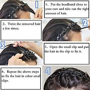 6PCS double bangs hairstyle hairpin headband for girls women Double Layer twist plait headband twister hair clip tools magic braided hairdressing hairpin Korean woven Fashion