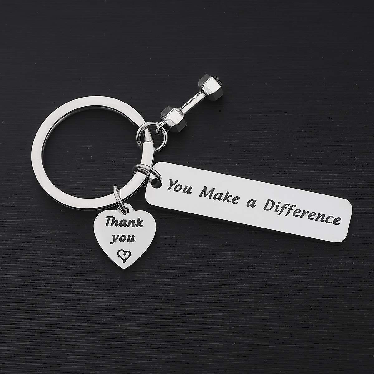 FOTAP Fitness Trainer Thank You Gift You Make a Difference Keychain Workout Jewelry Gift for Fitness Instructor(fitness keychain)