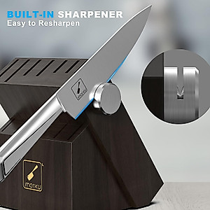 Knife Sets for Kitchen with Block imarku G14 Japanese Knife Set Stainless Steel Kitchen with Block 14pcs, Built-in Sharpener, Sharp Knife Block Set with Non-slip Ergonomic Handles - Dishwasher Safe