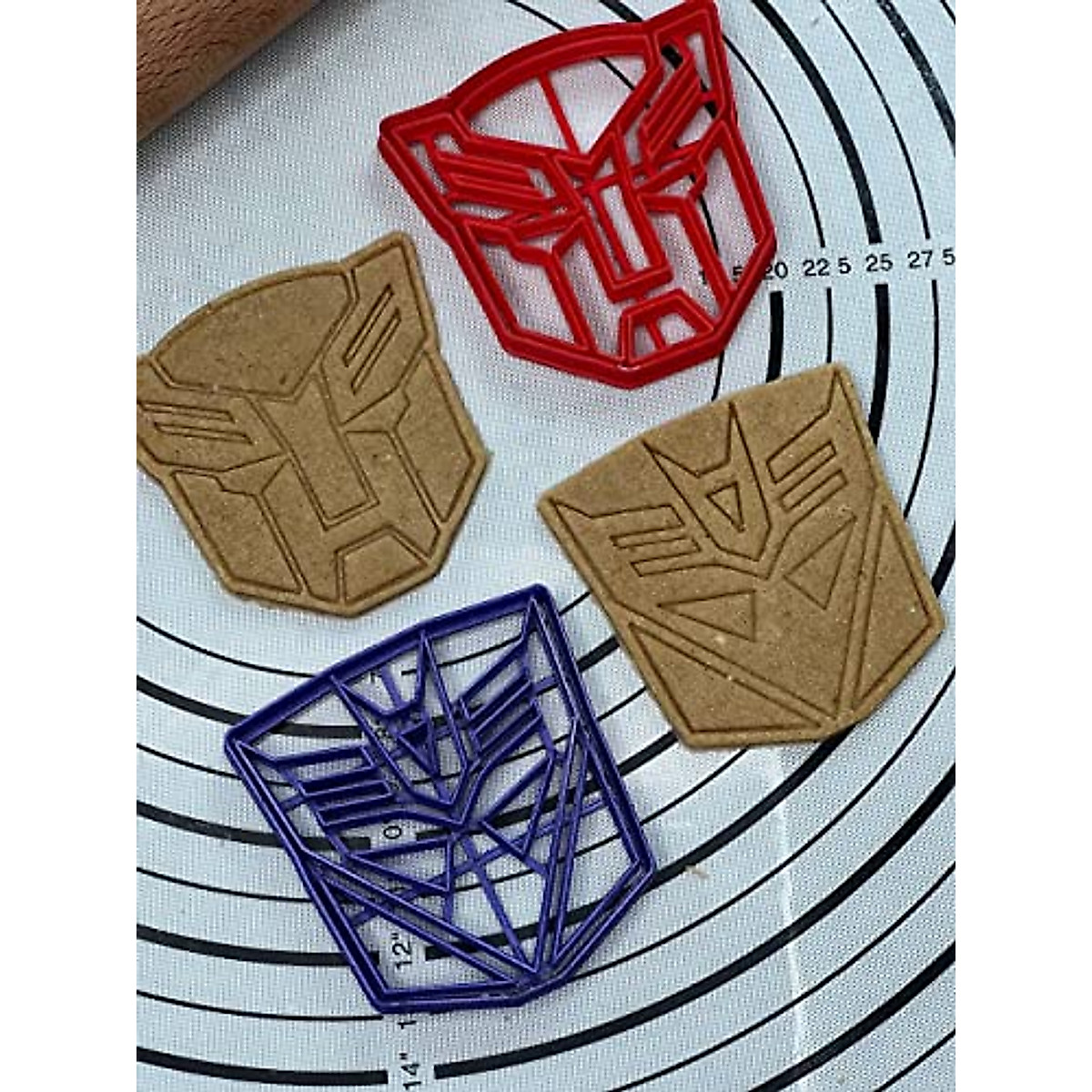 Set of 2 Autobots Decepticons Logo Cookie Cutters & Molds 3.5” inches Produced by 3D Kitchen Art