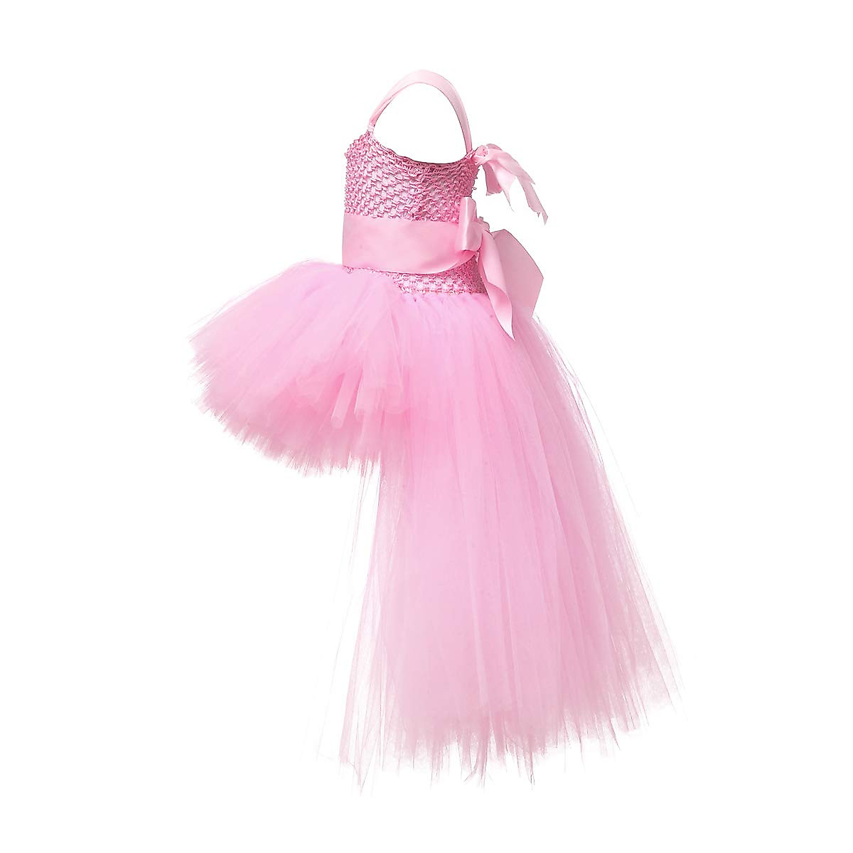 Pink Christmas Tutu Dress for Girls Tulle Dresses Fairy Princess Dress up for Kids Toddler Little Girl Birthday Party Outfit Size 5-6