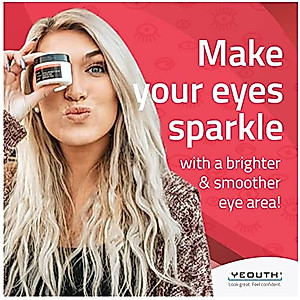 Yeouth Retinol Eye Cream with Hyaluronic Acid, Under Eye Cream for Dark Circles and Puffiness, Under Eye Bags, Hydrating Under Eye Cream, Eye Skin Care