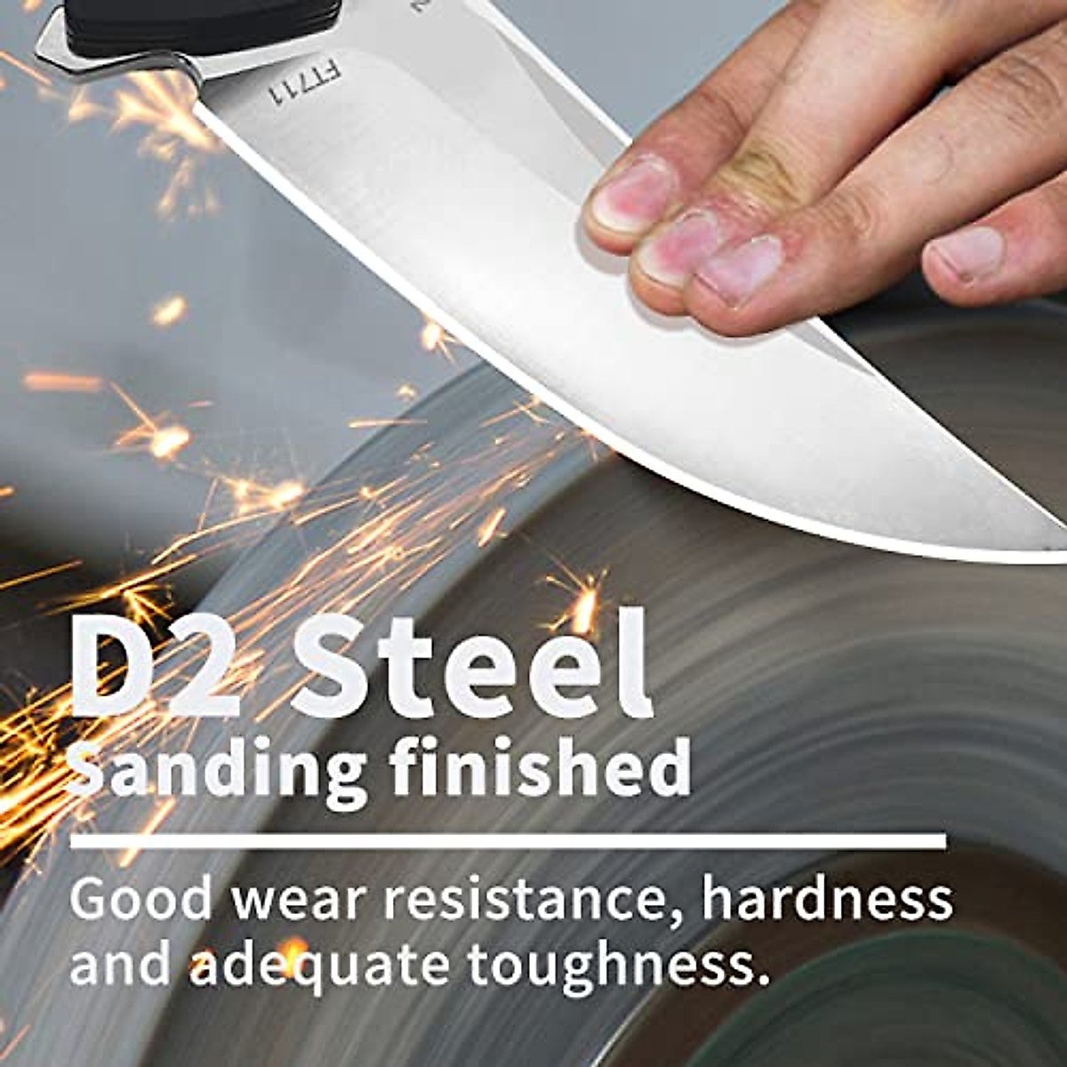 FreeTiger Foldable Pocket Knife(FT711) D2 Steel 3.62 Inch Fine Edge Blade -Best Camping Hunting Fishing Hiking Survival Military EDC Tactical Knives Men Gifts for Dad Backpacker