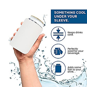 QualityPerfection Can Cooler Sleeve (12 Pack) Neoprene 12 Oz Collapsible Cooler Can Cover, Insulated Cans Coolies, 4mm Thick Beer Cover & Soda Can Holders, Blank Drinks Coolers (Metallic Red)