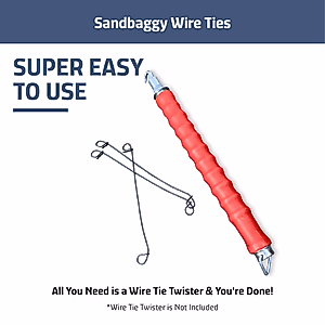 Sandbaggy Double Loop Rebar Wire Bar Ties | 6 Inch | 16 Gauge | Made of Industrial Grade Wire | Great for Securing Rebar, Sandbags & More (Pack of 1,000)