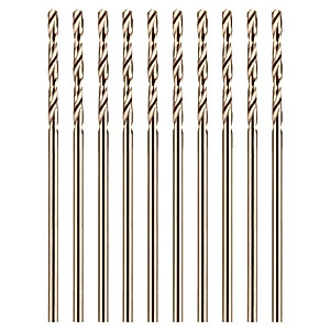 1mm Cobalt Drill Bit Set, M35 Twist HSS Drill Bits Straight Shank, 1mm High Speed Steel Drill Bits for Drilling in Hard Metal, Stainless Steel, Cast Iron