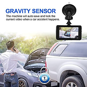 Lychee Dual Dashcam Driving Record Front and Rear 1080P with 3 Inch LCD 120° Loop Recording Night Vision G-Sensor