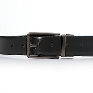 Casual black Leather belt Dress belts jeans belts for men big and tall work belt (Black/brown, Waist Size:50"--60")