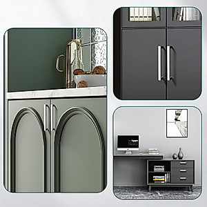 GOBEKOR 30 Pack Chrome Drawer Pulls 3-3/4in(96mm) Hole Center Solid Handles for Cabinets and Dressers Square Kitchen Hardware