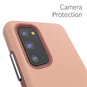 Crave Dual Guard for Samsung Galaxy S20 Case, Shockproof Protection Dual Layer Case for Samsung Galaxy S20, S20 5G - Blush