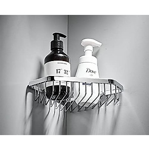 SANLIV Corner Shower Caddy Basket,Shampoo Holder for Shower Wall,Inside Shower Shelf Bathroom Organizer,Solid Brass Material in Polished Chrome