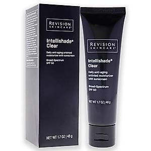 Revision Skincare Intellishade Clear, Anti Aging Daily Moisturizer with SPF 50, Untinted and Oil Free, with Peptides and Hyaluronic Acid, 1.7 Ounces