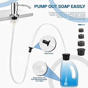 Sink Soap Dispenser Tube Kit, 47” with Upgraded Check Value, Never Fill The Little Bottle Again (White-1pcs)
