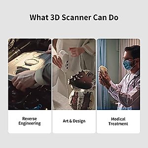Creality 3D Scanner, 0.05 MM Accuracy & 10 FPS scan Speed 3D Scanner for 3D Printing & Modeling, Aviation-Grade Aluminum Plug, No-Marker Scanning - CR Scan Lizard Standard