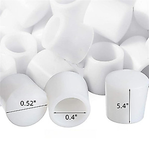 24 Pcs Premium Rubber Door Stop Stud Replacement Tips – Doorstopper Bumpers, Springe Hinge End Caps for Wall & Floor Protection – Universal Size (White)