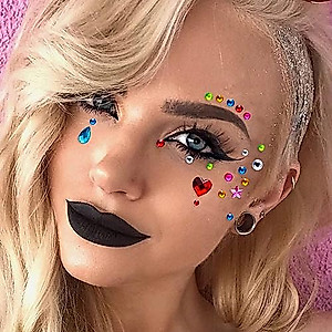 Face Jewels Gems Stick on Face Rhinestones for Makeup Body Jewels Face Crystals Eye Gems Jewels Diamonds Rhinestone Stickers for Face Eye Euphoria Makeup Taylor Gems (Hearts)