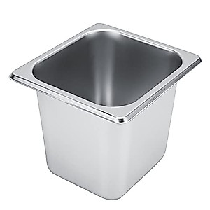 Steam Pan,Steamer Table Chafer Pan,2.2L Square Food Bowl Buffet Basin Plate Stainless Steel Food Container for Buffet, Catering,15cm Height