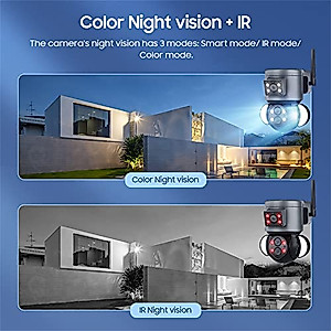 4MP Security Camera Outdoor, 10X Optical Zoom,Dual-Lens Wifi Wireless Camera,360° Pan/Tilt/Zoom Security Camera System with Motion Tracking, Two-Way Talk,Siren Alarm, Color Night Vision,Dual Screen