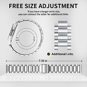 Compatible with Samsung Galaxy Watch 7 6 5 4 FE Band Pro Classic Active 2 40mm 44mm 43mm 47mm 45mm 42mm 46mm 20mm Galaxy Watch 3 Band 41mm Men Women Metal Elegant Casual Business Stainless Steel