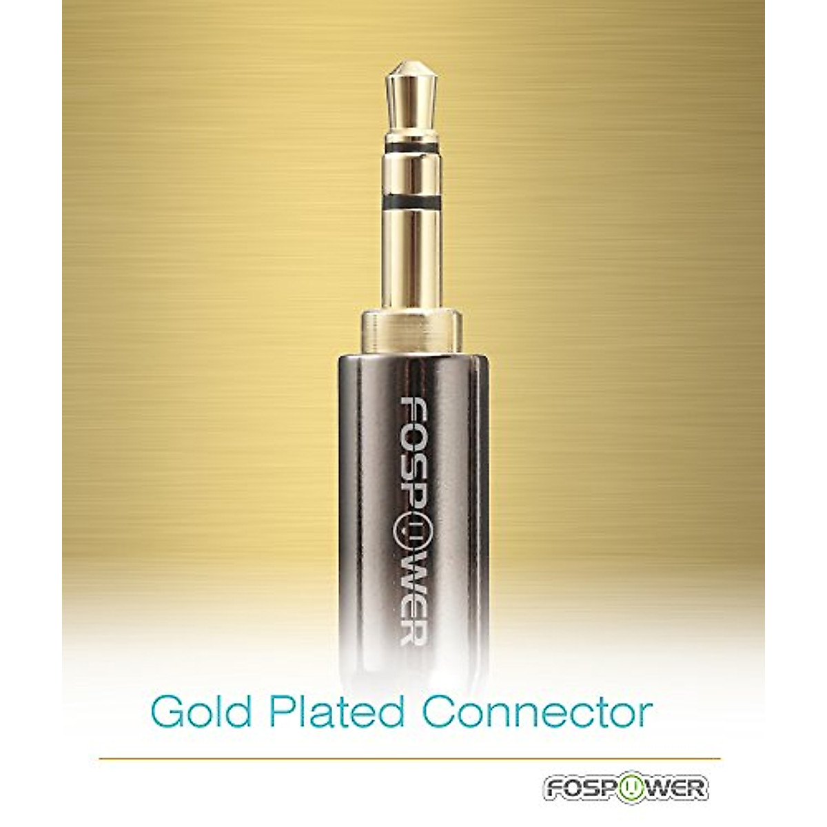 FosPower Audio Cable (15 FT), Stereo Audio 3.5mm Auxiliary Short Cord Male to Male Aux Cable for Car, Apple iPhone, iPod, iPad, Samsung Galaxy, HTC, LG, Google Pixel, Tablet & More