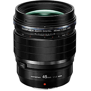 OM SYSTEM OLYMPUS M.Zuiko Digital ED 45mm F1.2 PRO For Micro Four Thirds System Camera, Ultra Bright F1.2 lens, Weather Sealed Design, MF Clutch, L-Fn Button